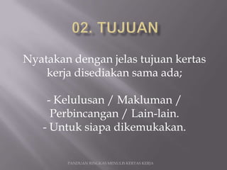 Panduan ringkas menulis kertas kerja | PPTX