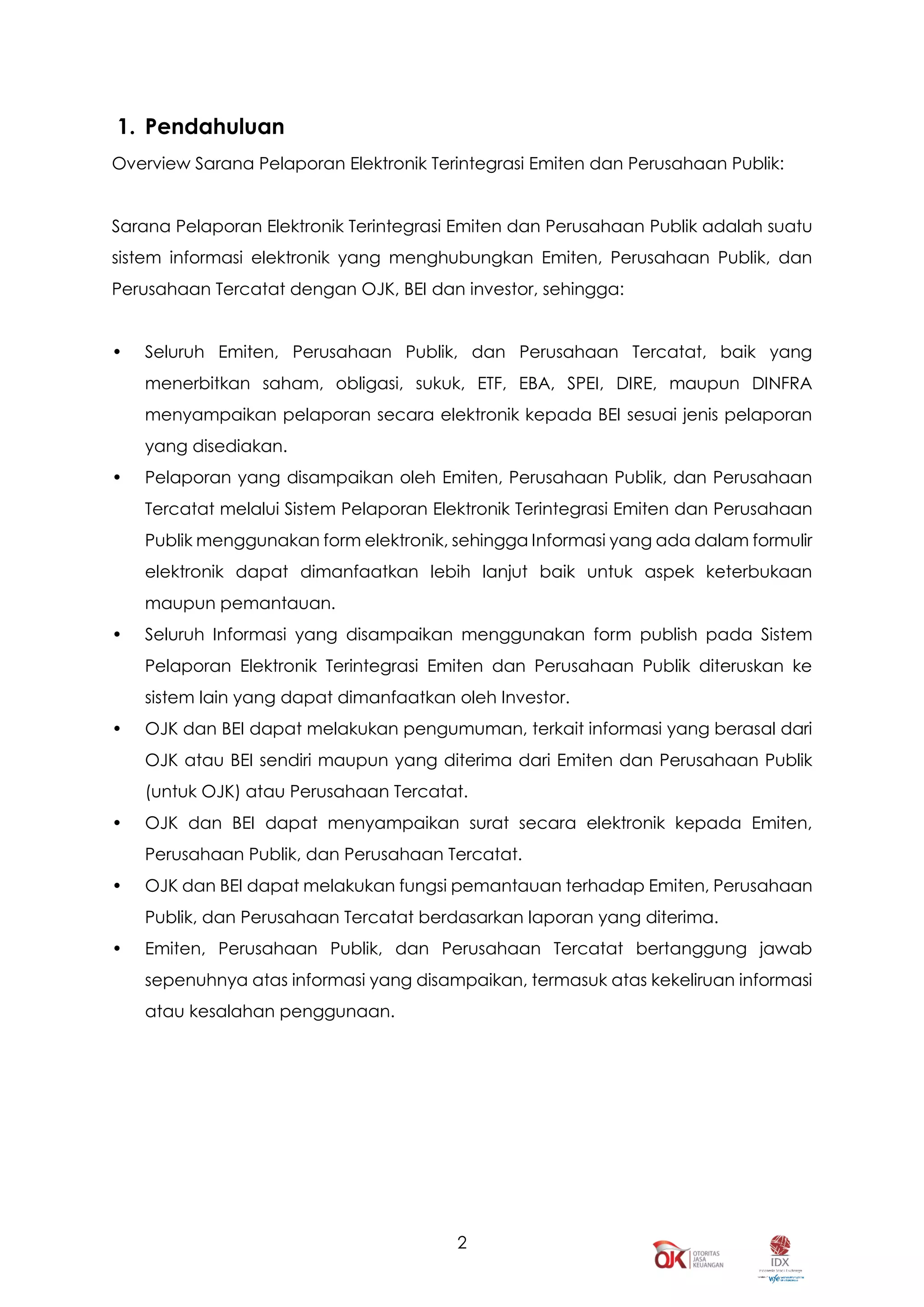 Sarana Pelaporan Elektronik Terintegrasi - SPE IDXnet | PDF