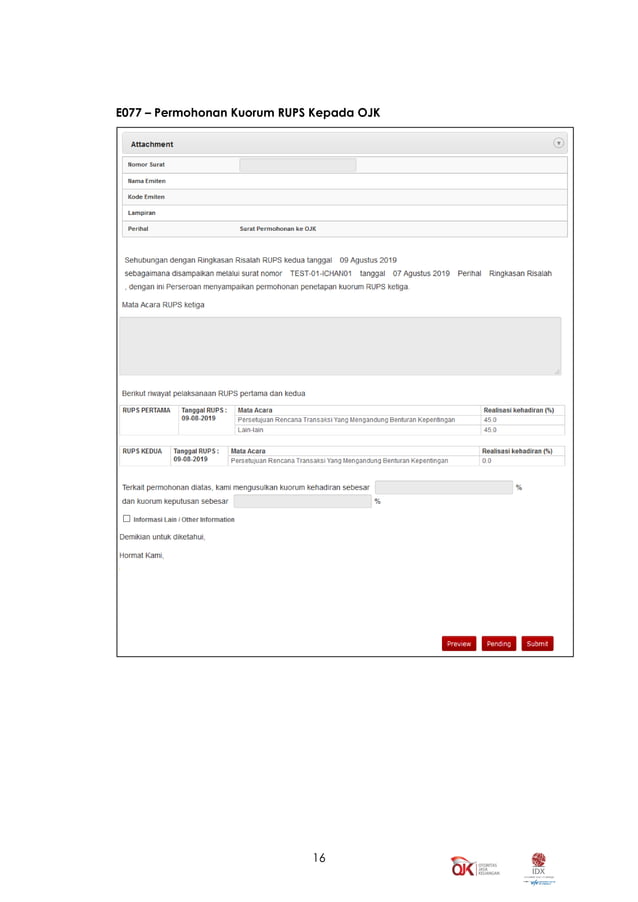 Sarana Pelaporan Elektronik Terintegrasi - SPE IDXnet | PDF