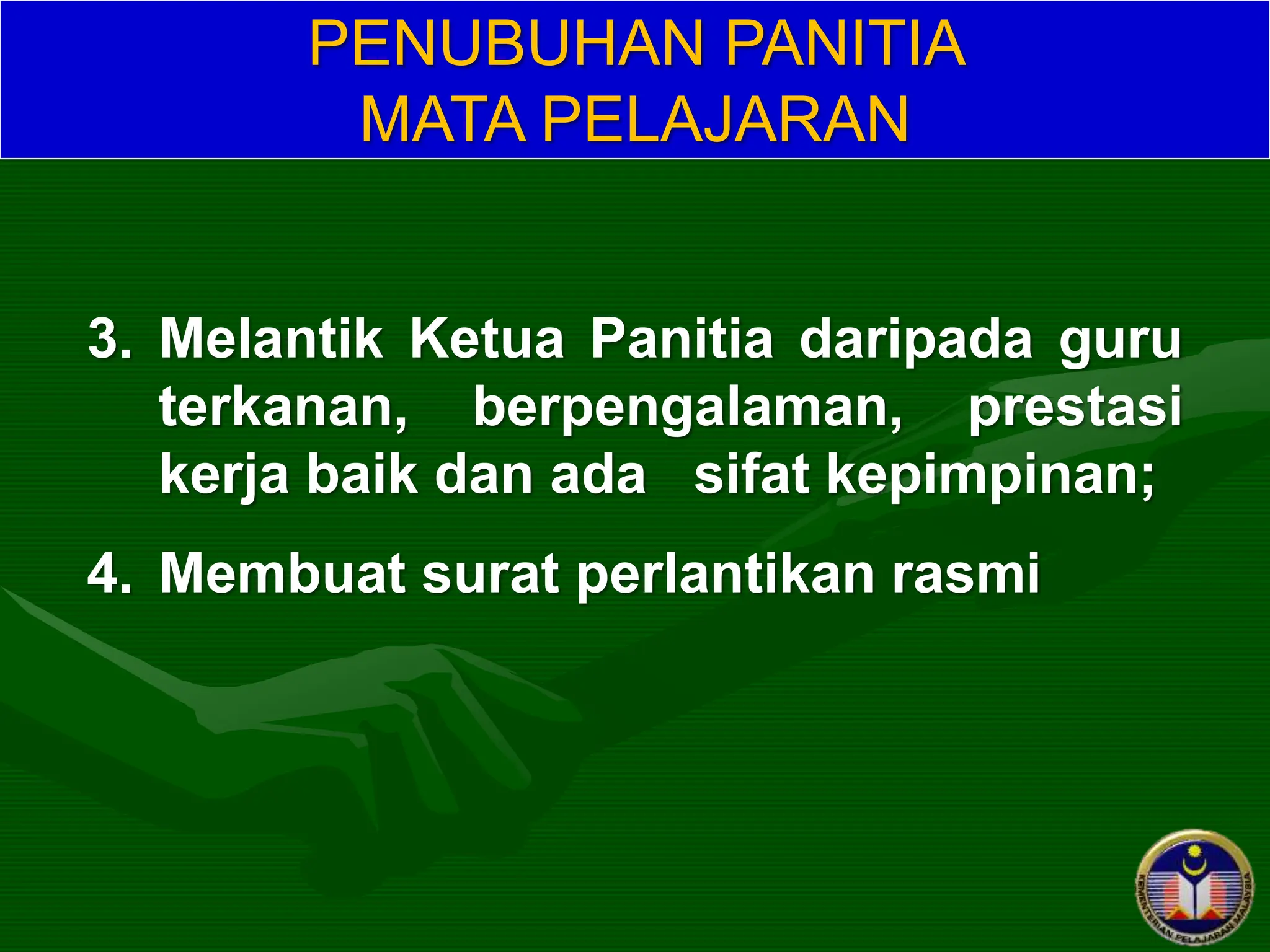 PANDUAN RINGKAS PENGURUSAN PANITIA BAGI RUJUKAN UNIT KURIKULUM ...