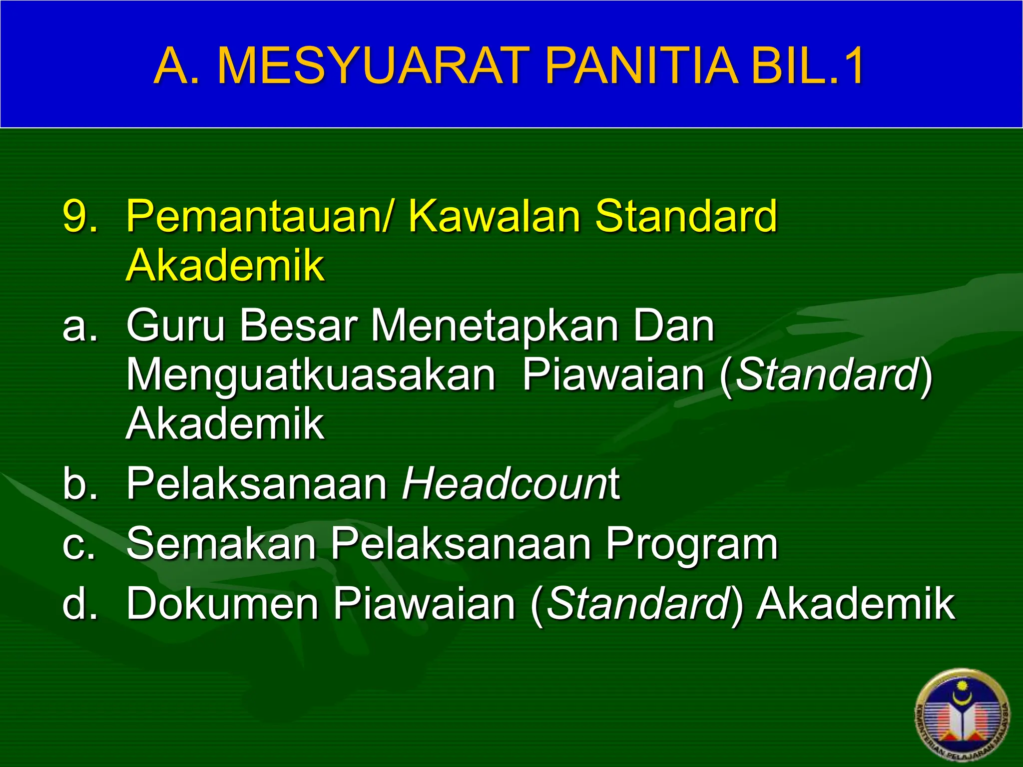 PANDUAN RINGKAS PENGURUSAN PANITIA BAGI RUJUKAN UNIT KURIKULUM ...