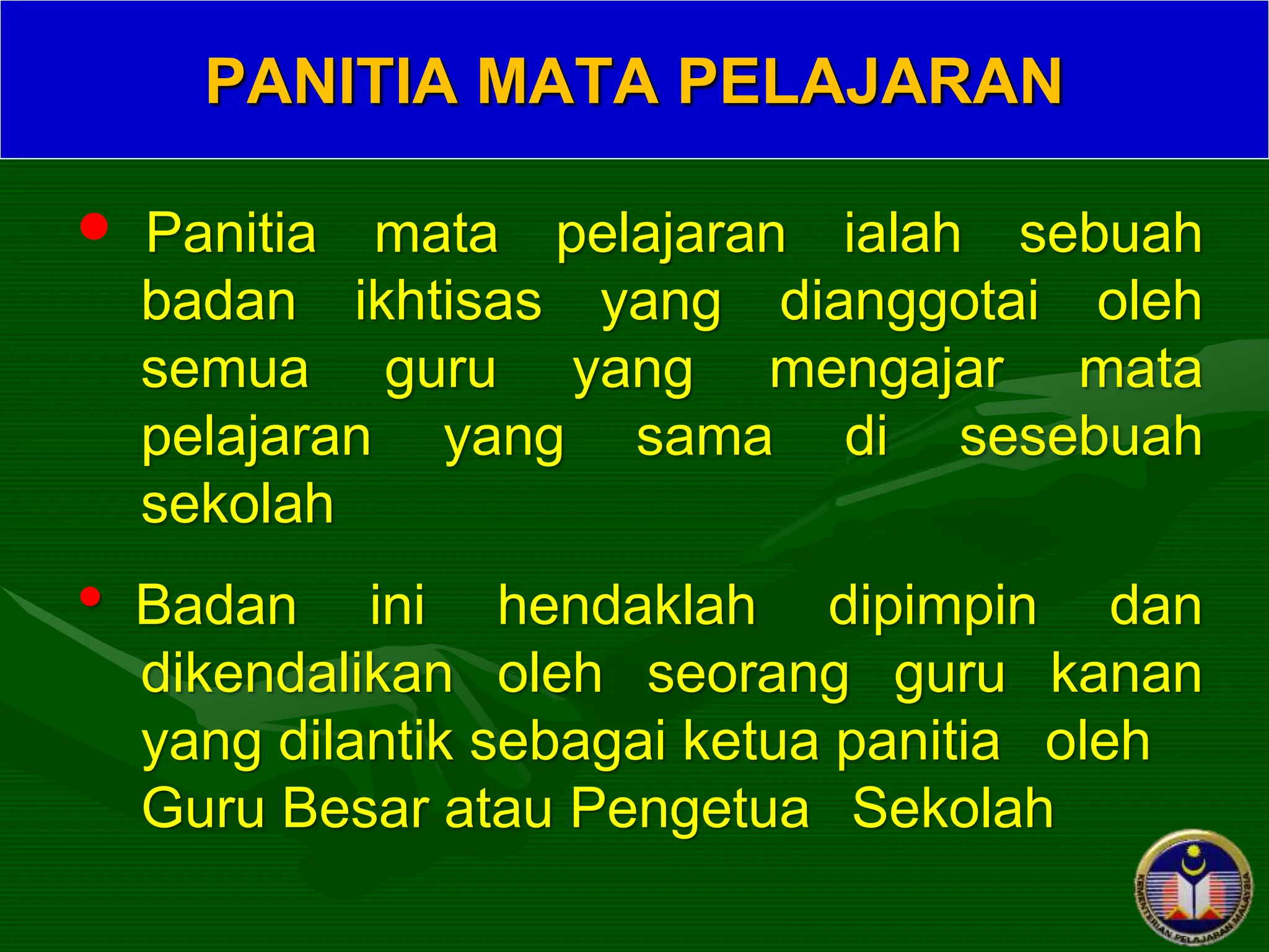 PANDUAN RINGKAS PENGURUSAN PANITIA BAGI RUJUKAN UNIT KURIKULUM ...