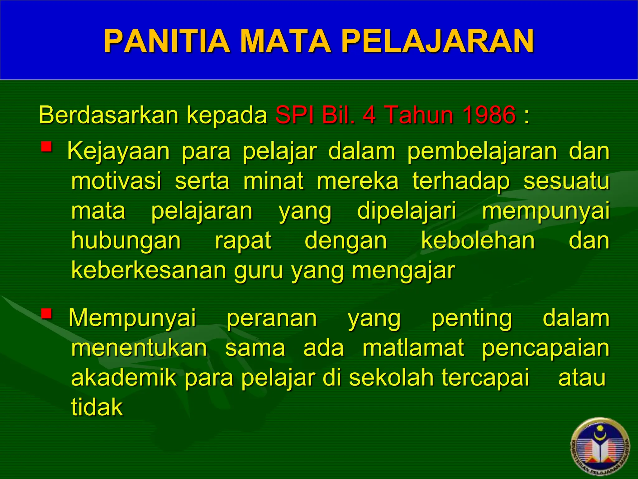 PANDUAN RINGKAS PENGURUSAN PANITIA BAGI RUJUKAN UNIT KURIKULUM ...