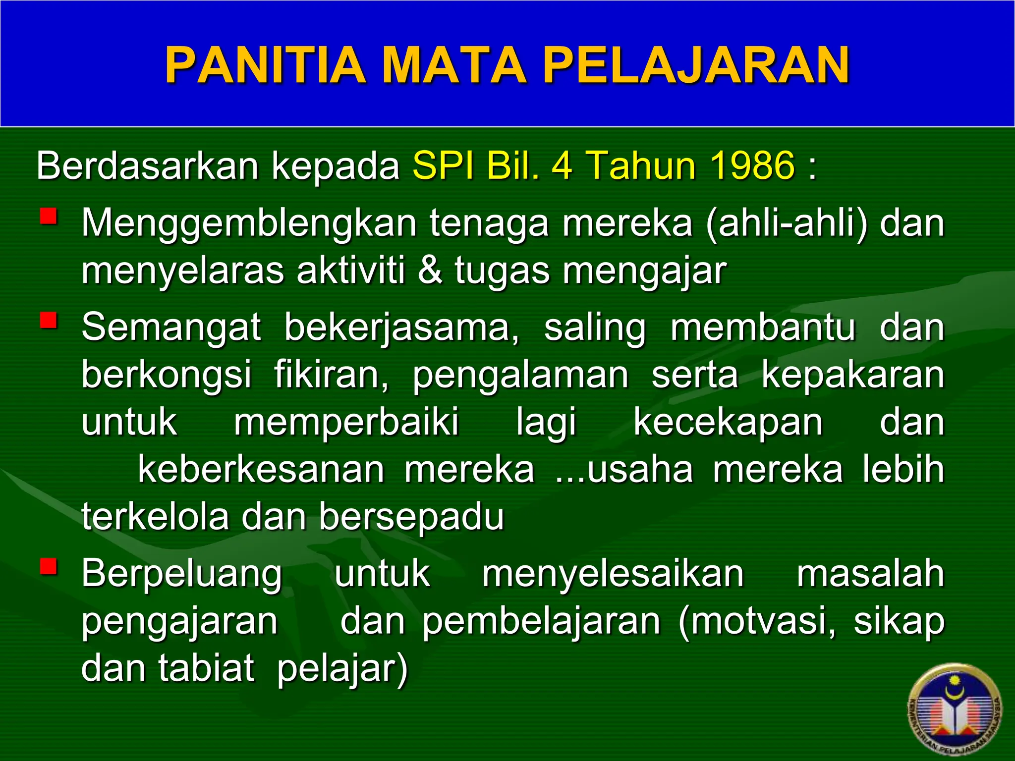 PANDUAN RINGKAS PENGURUSAN PANITIA BAGI RUJUKAN UNIT KURIKULUM ...