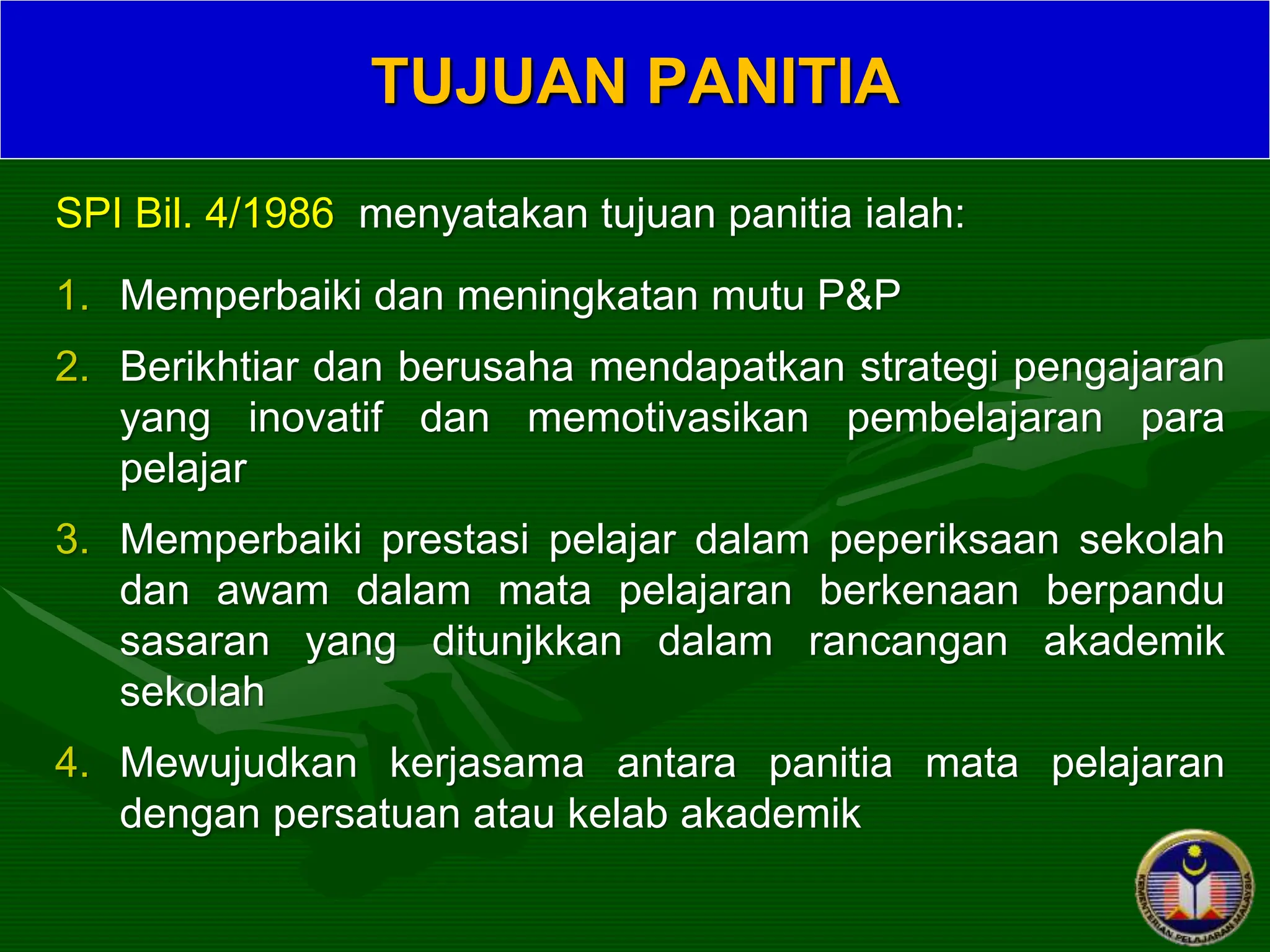 PANDUAN RINGKAS PENGURUSAN PANITIA BAGI RUJUKAN UNIT KURIKULUM ...