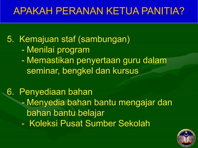 PANDUAN RINGKAS PENGURUSAN PANITIA BAGI RUJUKAN UNIT KURIKULUM ...