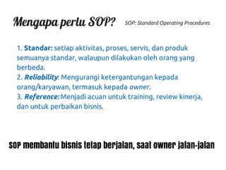 Panduan Simpel SOP&KPI untuk startup dan entrepreneur | PDF
