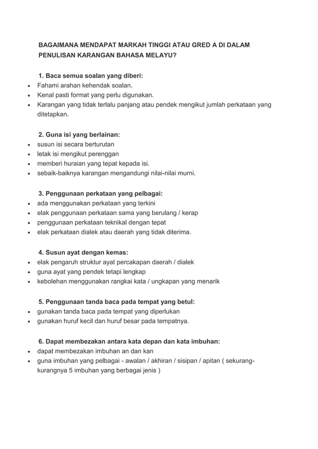 Panduan skima pemarkahan bahasa melayu kertas terkini | DOCX