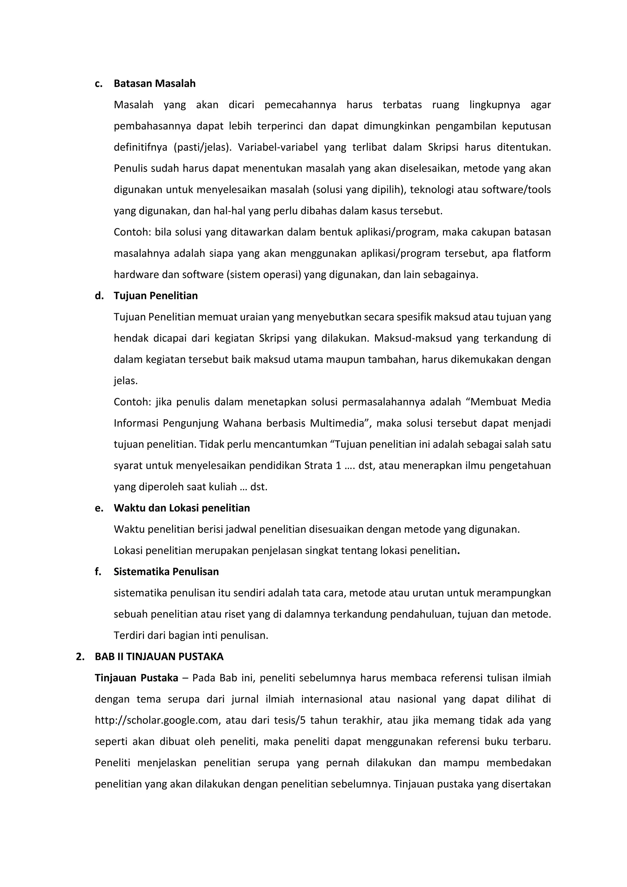 Panduan Penulisan Bahan Pembuatan Skripsi Tahun 2025 | PDF