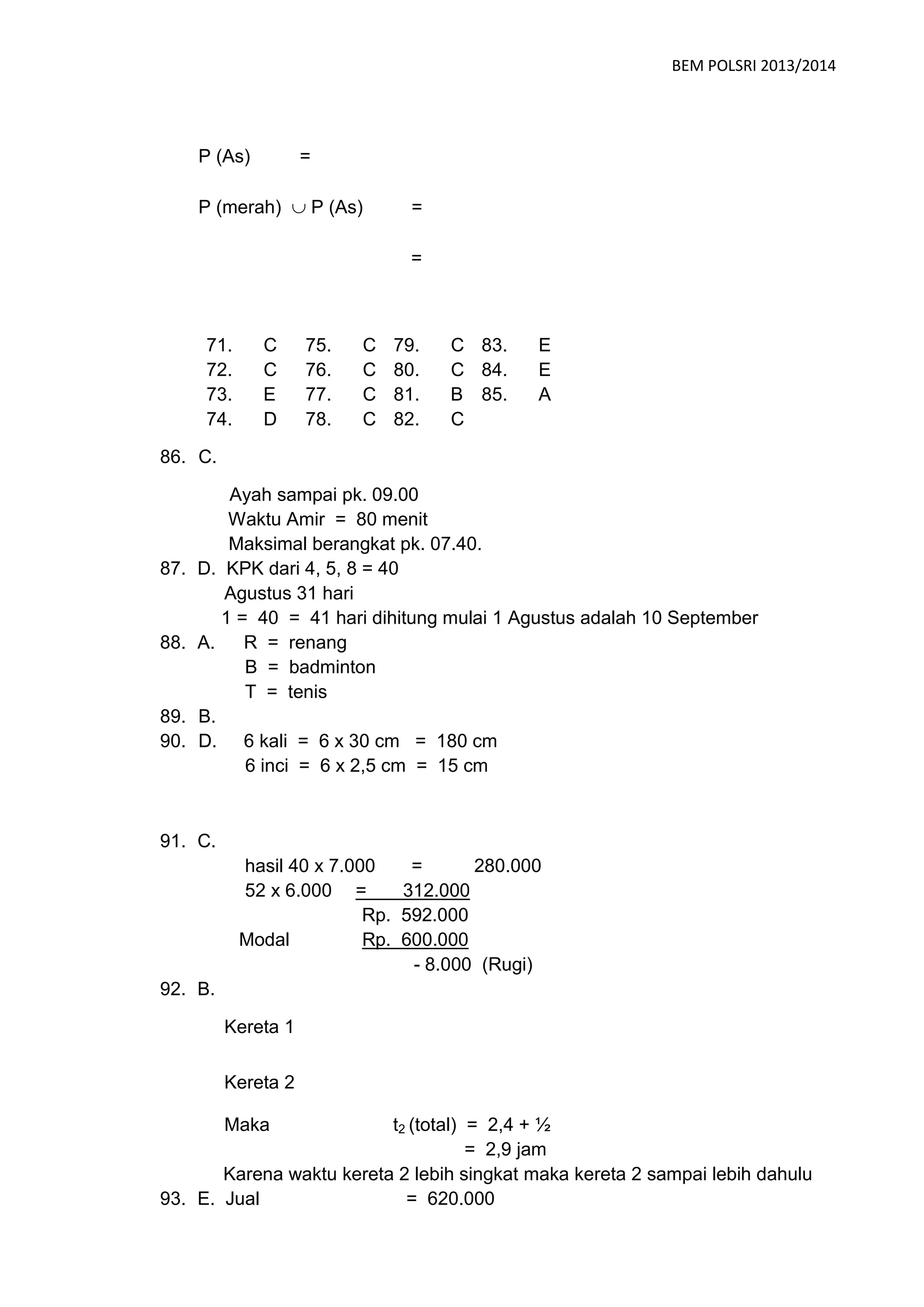 Panduan soal skolastik | PDF