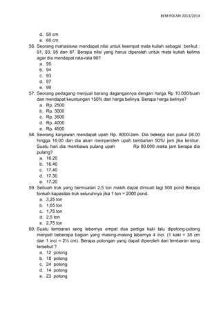 Panduan soal skolastik | PDF