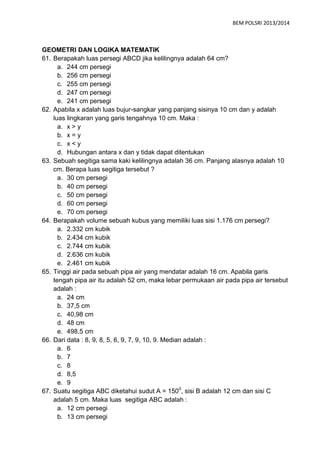 Panduan soal skolastik | PDF