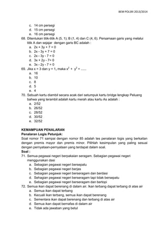 Panduan soal skolastik | PDF