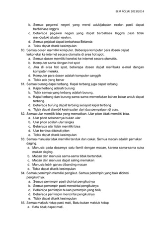 Panduan soal skolastik | PDF