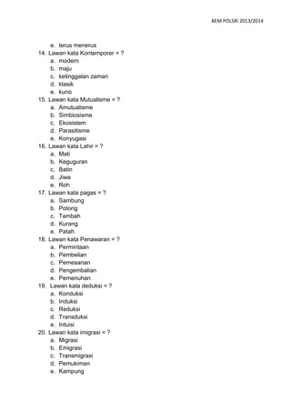 Panduan soal skolastik | PDF