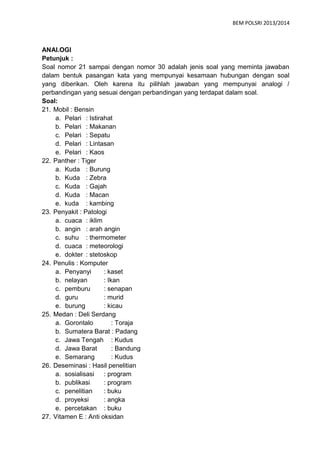 Panduan soal skolastik | PDF