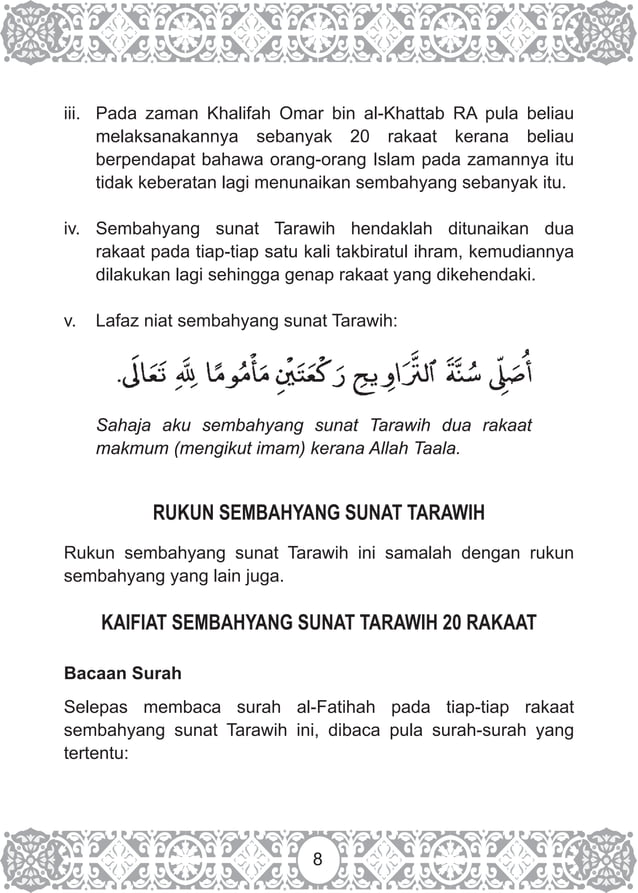 Panduan solat tarawih jakim | PDF