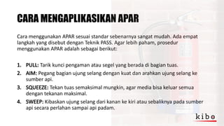 PANDUAN STANDAR PENGGUNAAN, PEMASANGAN & PEMELIHARAAN APAR.pptx