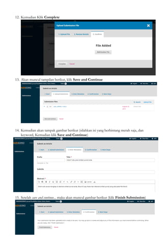 Panduan submit artikel ojs 3 madrascience | PDF