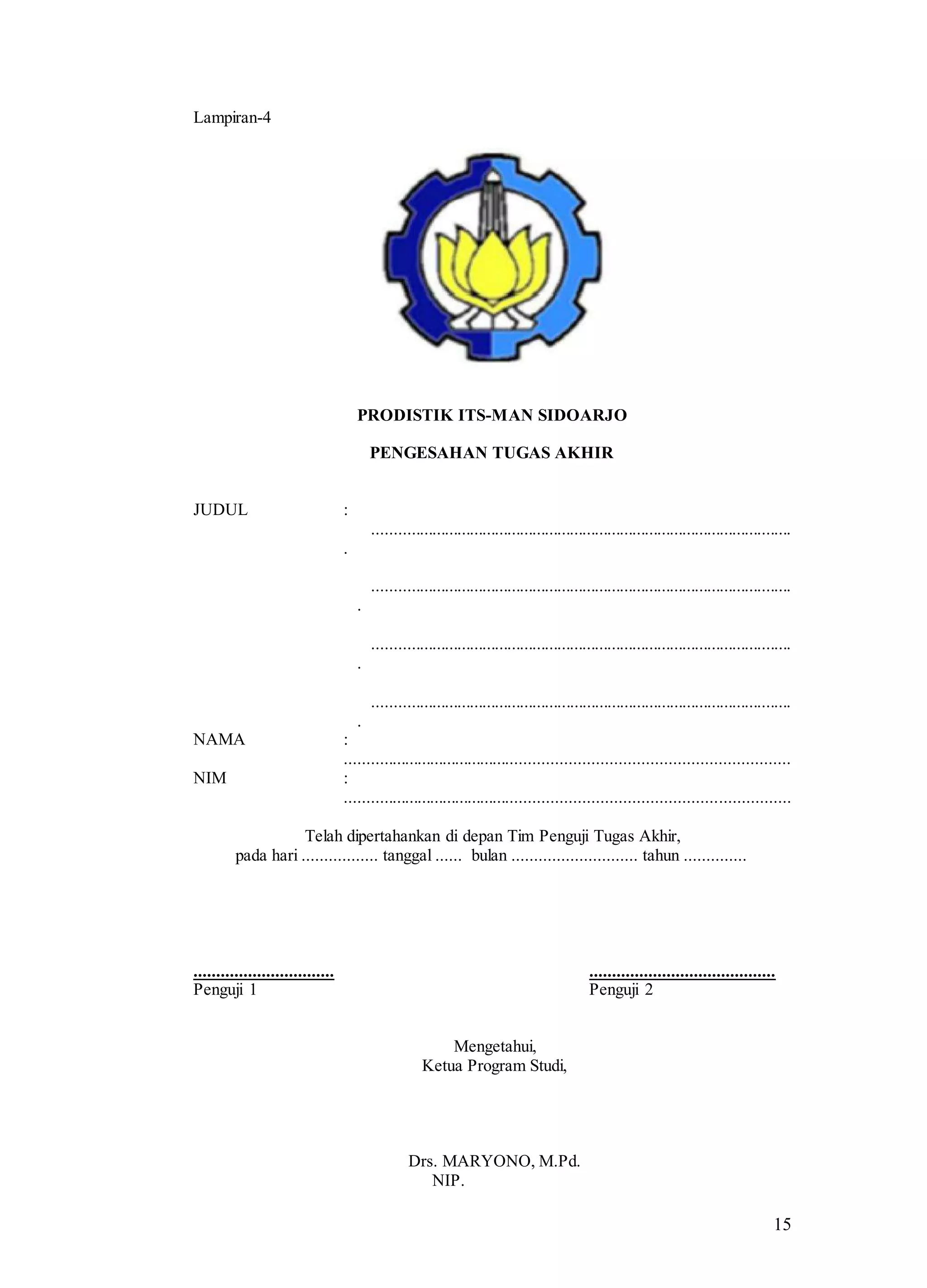 PANDUAN TUGAS AKHIR PRODISTIK | DOCX