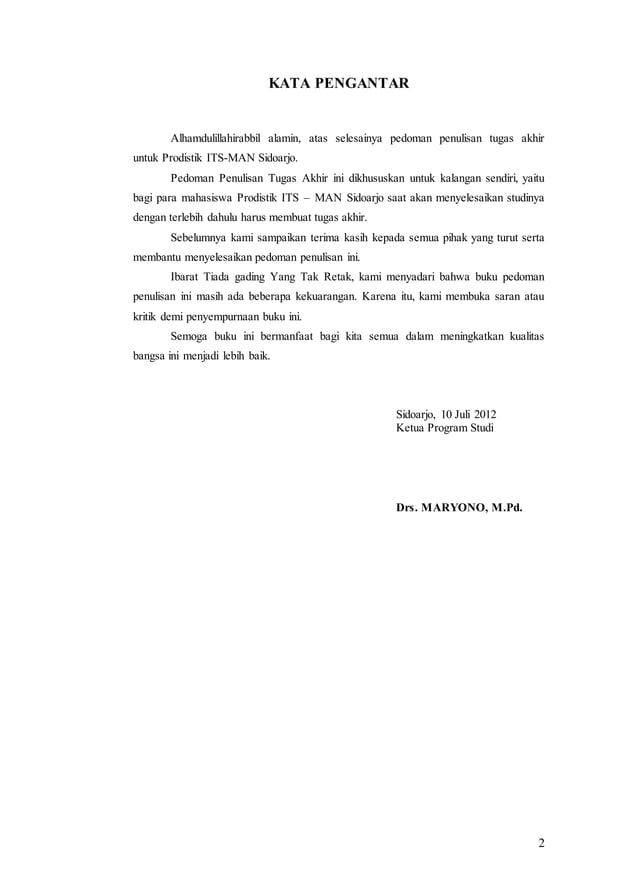 PANDUAN TUGAS AKHIR PRODISTIK | DOCX