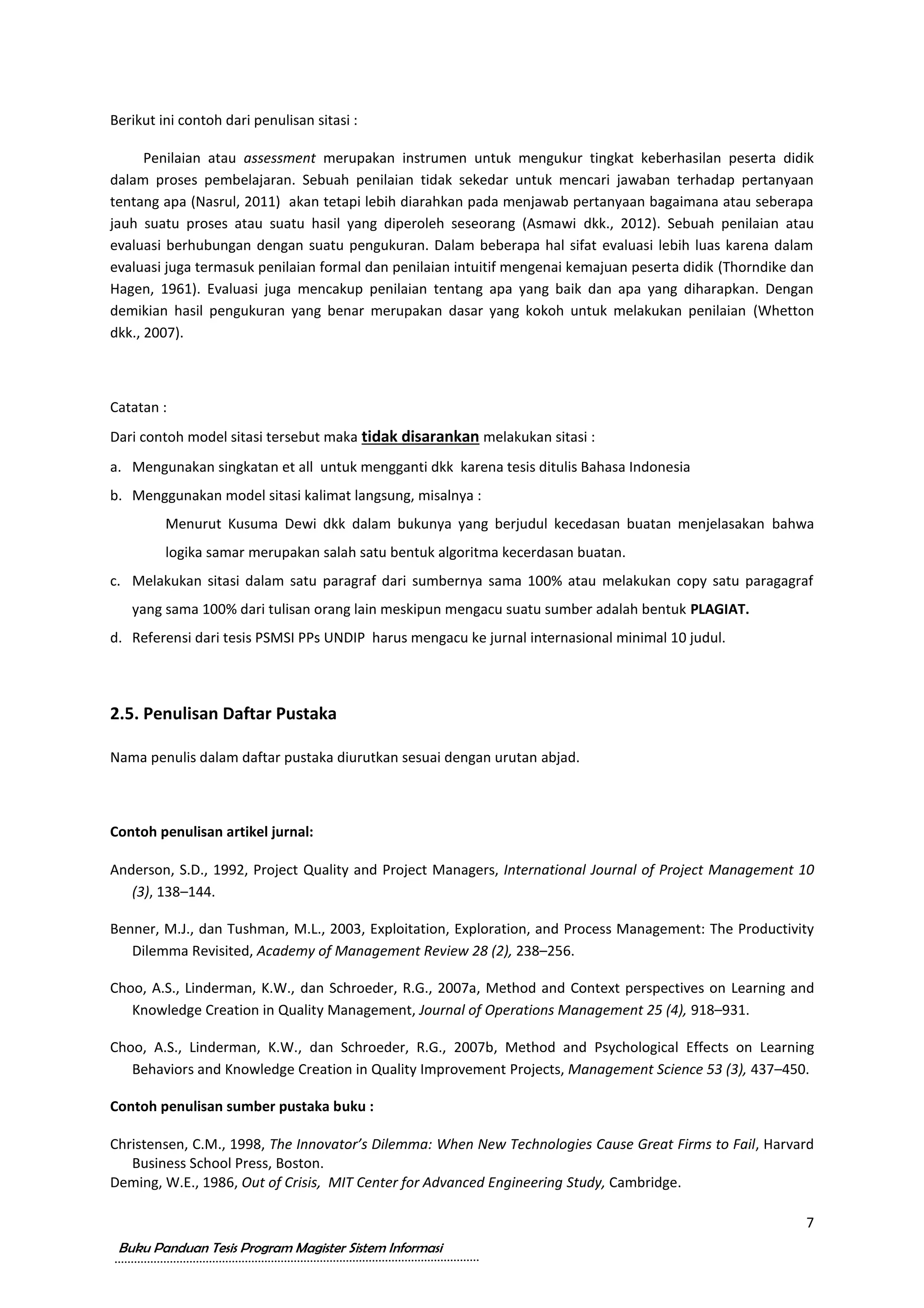 Panduan Tesis Prodi Magister Sistem Informasi edisi 6 2018-1 | PDF