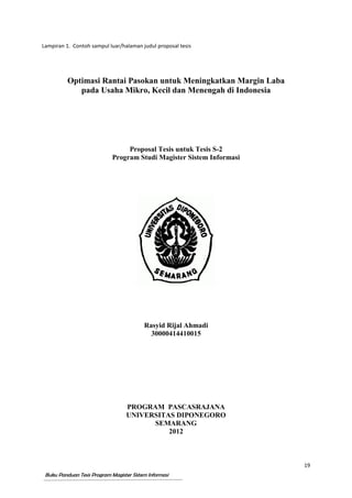 Panduan Tesis Prodi Magister Sistem Informasi edisi 6 2018-1 | PDF