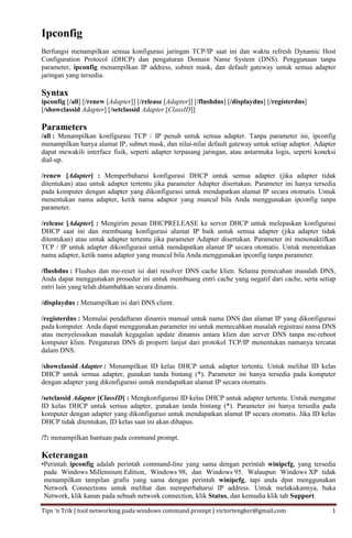 Panduan tool networking windows | PDF