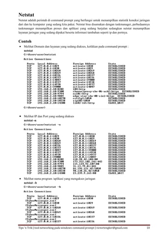 Panduan tool networking windows | PDF