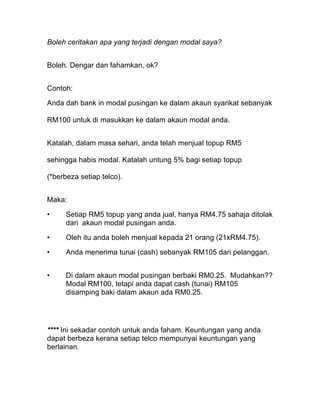 Panduan Ejen Topup Percuma | PDF