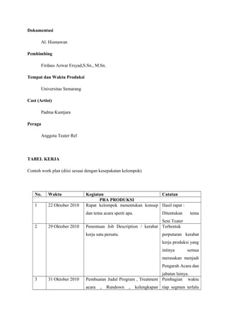 Panduan tugas uts production book | DOC