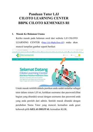 Panduan Tutor Ciloto Learning Center | PDF