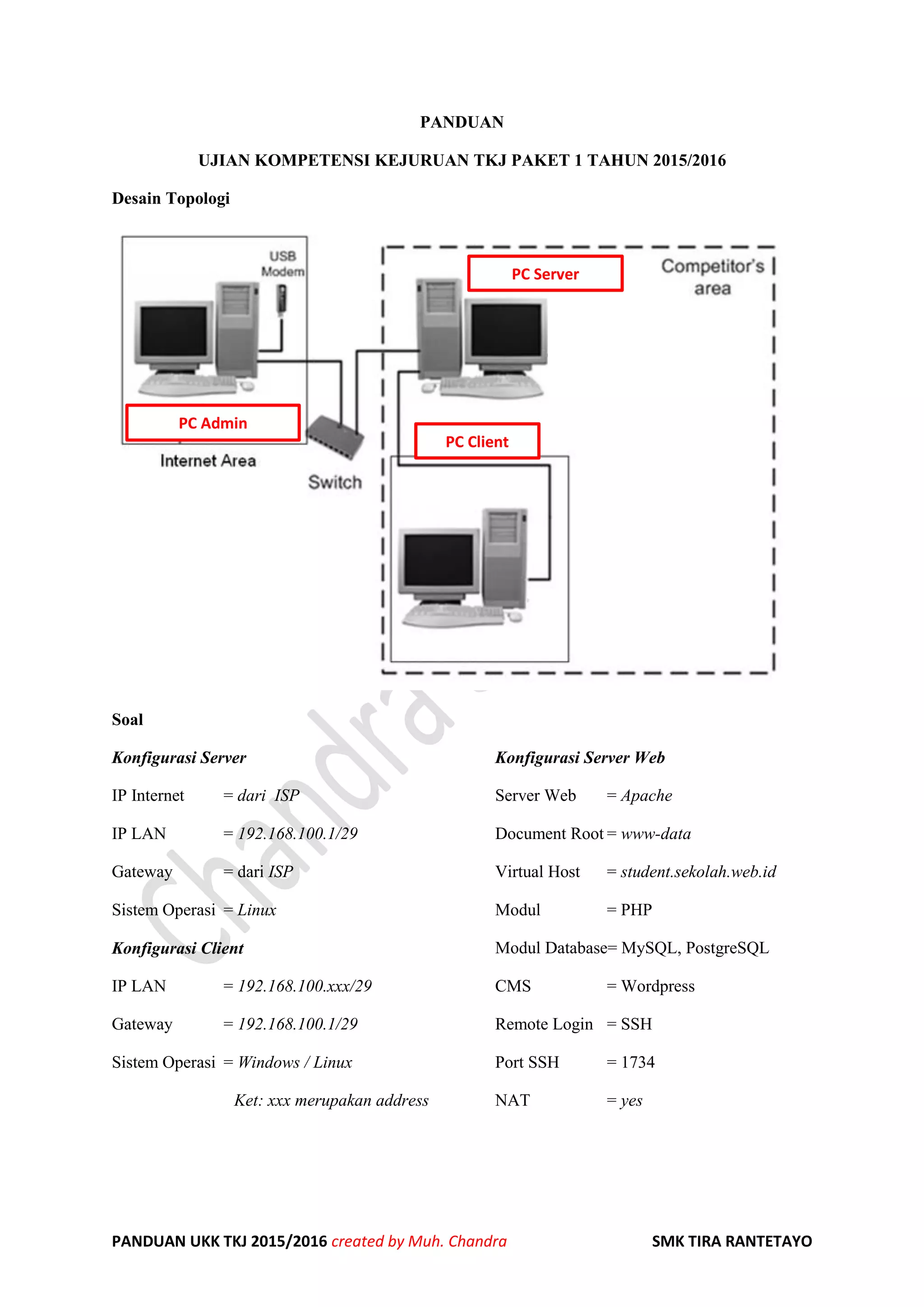 Panduan ukk tkj 2016 paket 1 lengkap dengan gambar | PDF