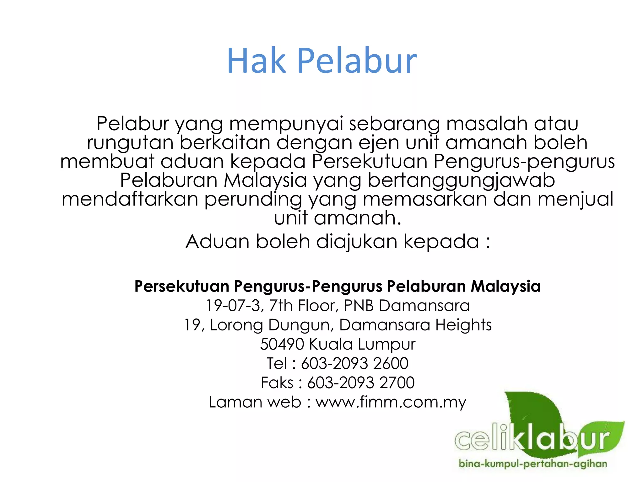 Panduan umum apabila melabur dalam unit amanah | PPT