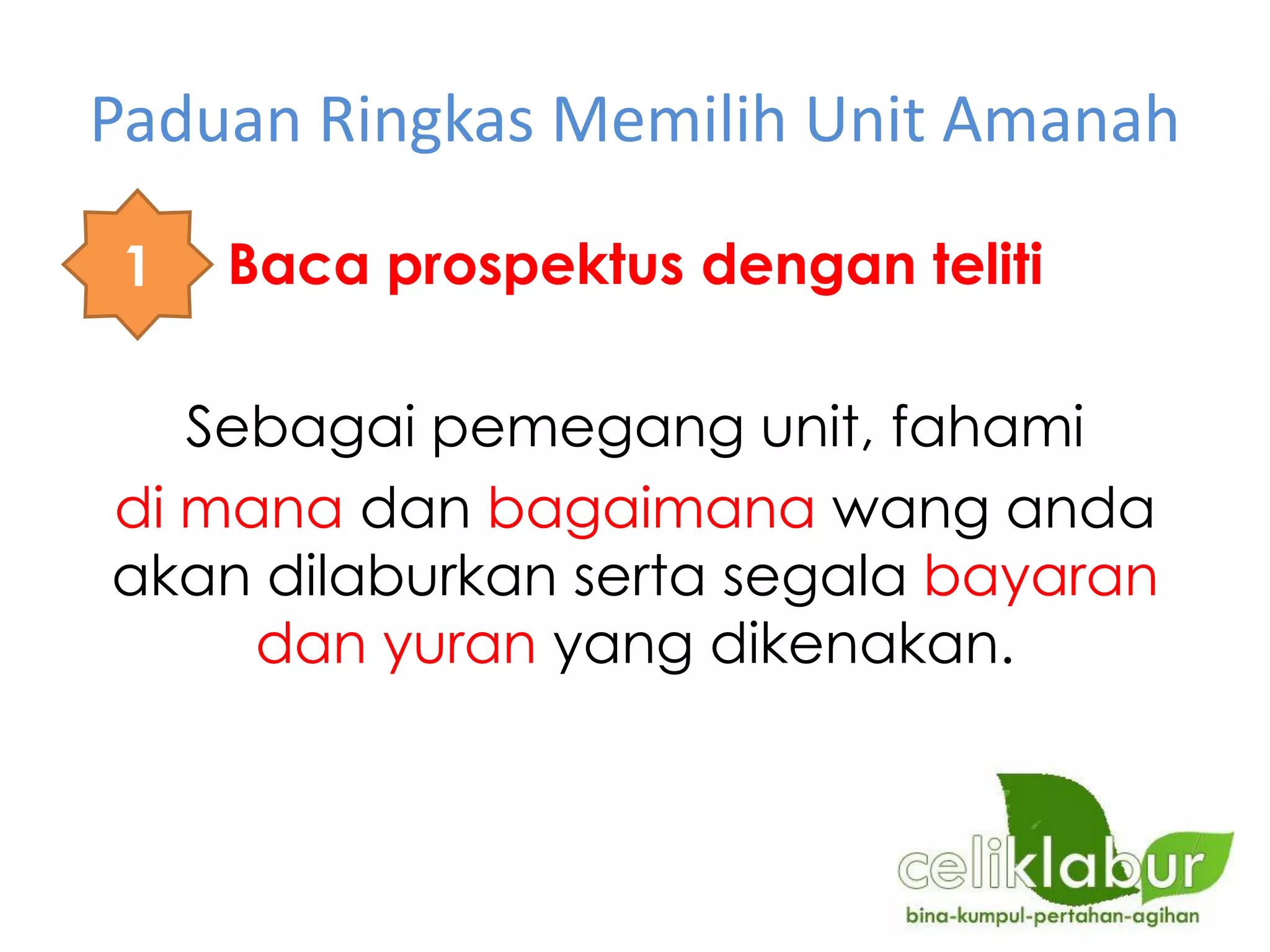 Panduan umum apabila melabur dalam unit amanah | PPT | Free Download