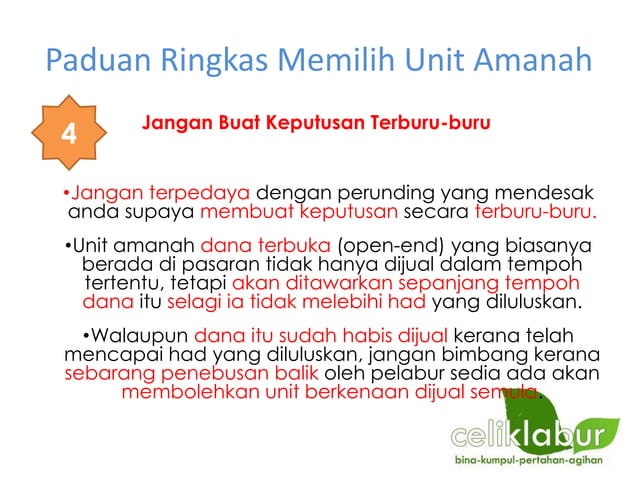Panduan umum apabila melabur dalam unit amanah | PPT | Free Download