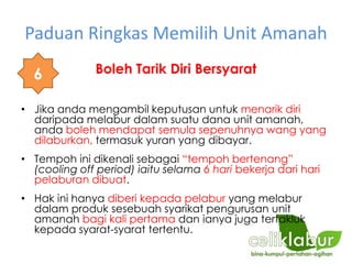 Panduan umum apabila melabur dalam unit amanah | PPT