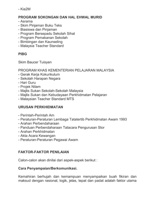 Panduan untuk calon spp interview | PDF