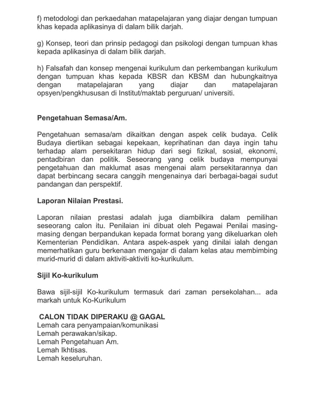 Panduan untuk calon spp interview | PDF