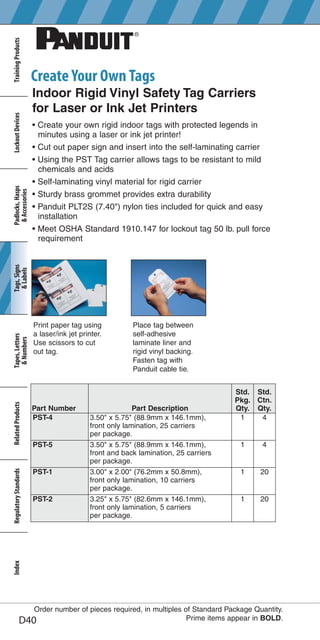 Panduit Lockout Tagout Electrical Safety Catalogue | PDF