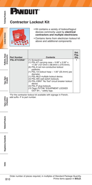 Panduit Lockout Tagout Electrical Safety Catalogue PDF, 56% OFF