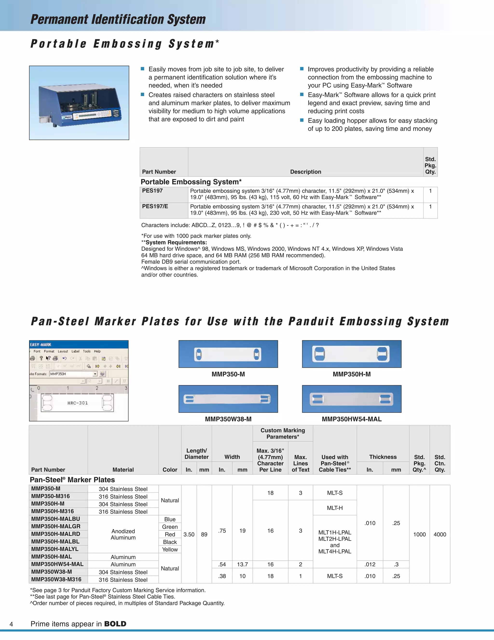 Panduit Stainless Steel Cable Tie & Marking Systems For Cable & Pipe ...