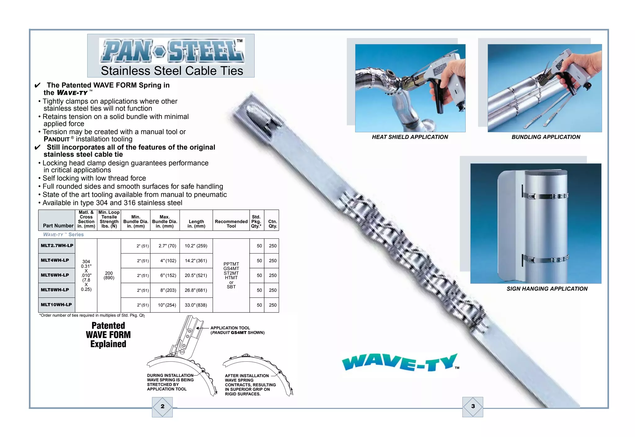 Panduit Wave Ty Superior Grip Stainless Steel Cable Ties | PDF | Sports ...