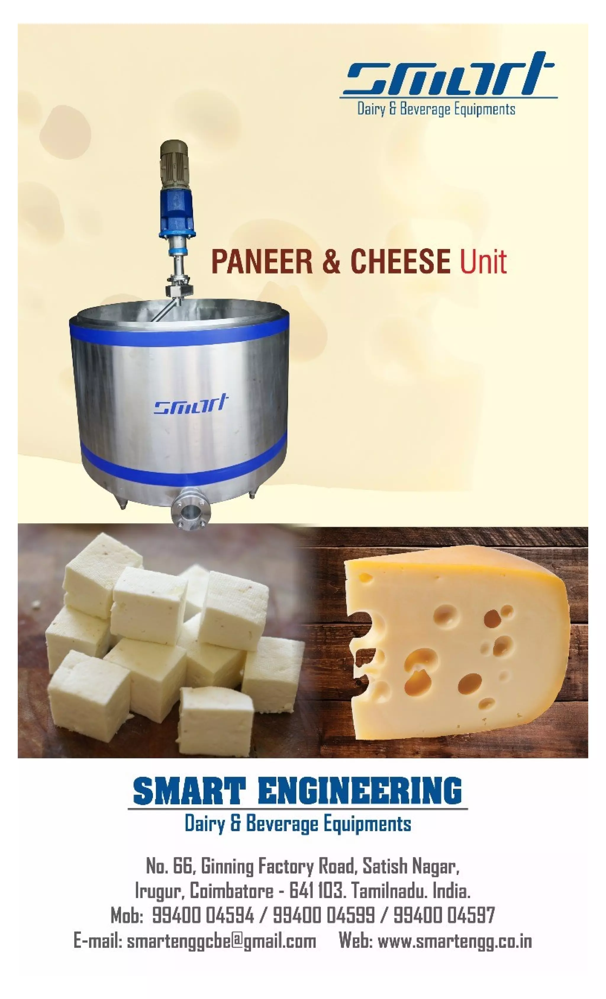 Paneer and cheese unit-Smart Engineering | PDF