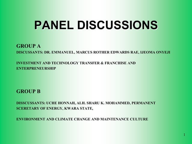NAEE Panel Discursion | PPT