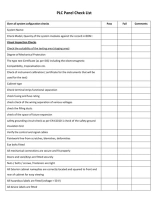 Panel check-list | PDF