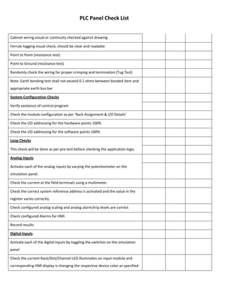 Panel check-list | PDF