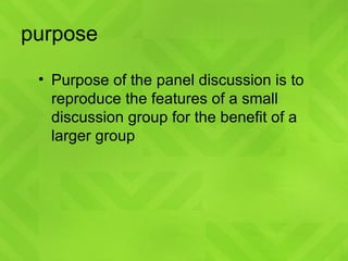 PANEL DISCUSSION | PPT