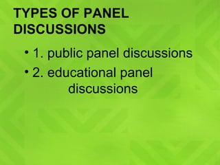 PANEL DISCUSSION | PPT