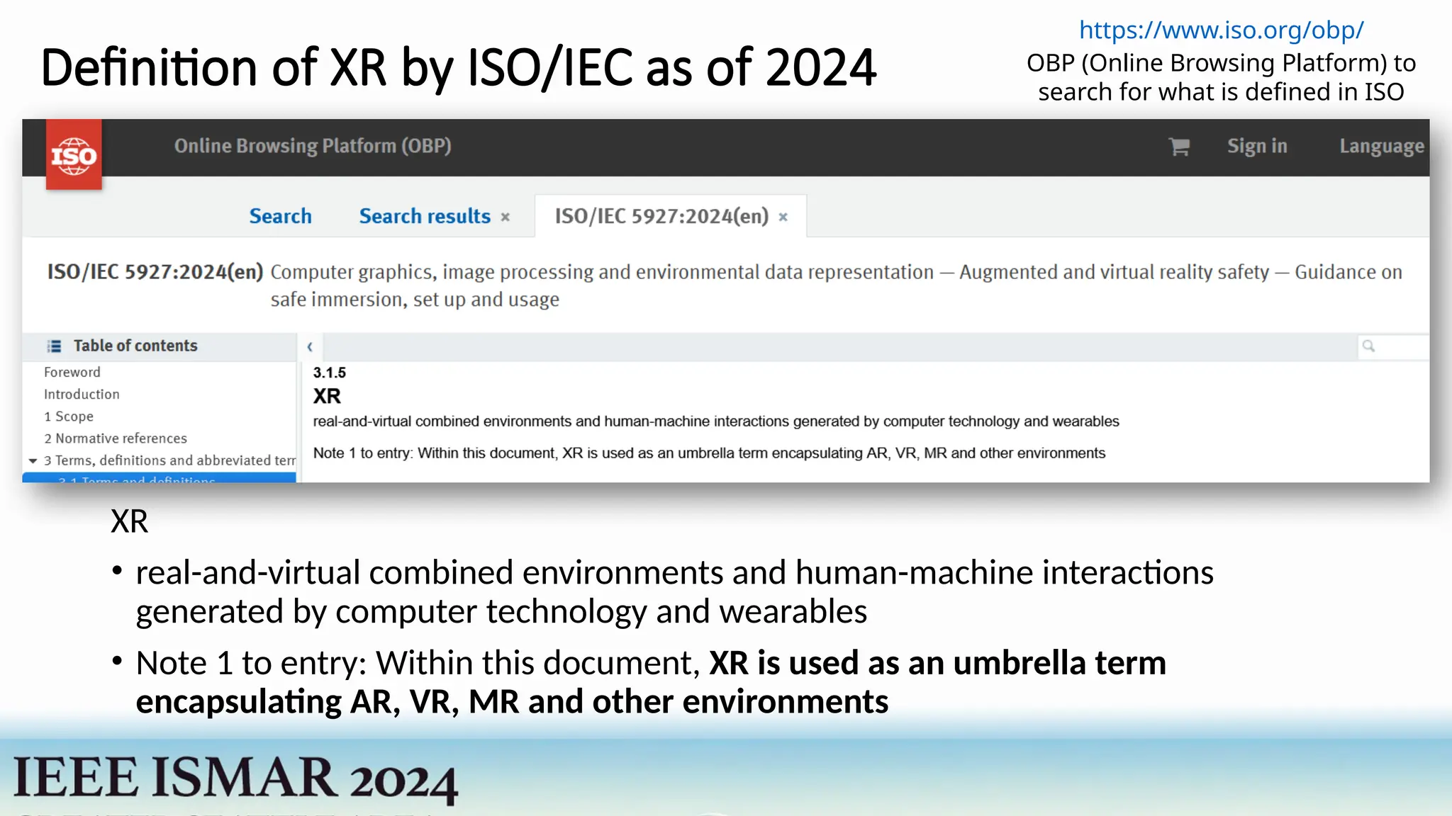 De jure standardization at ISO/IEC JTC 1/SC 24 and ISMAR | PPT